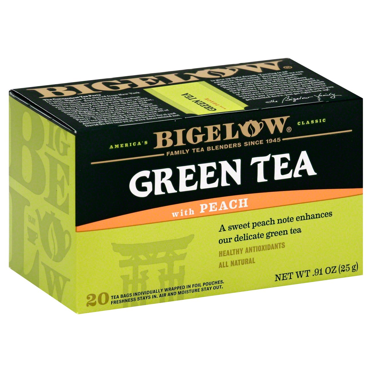 Bigelow Green Tea with Peach Tea Bags - Shop Tea at H-E-B