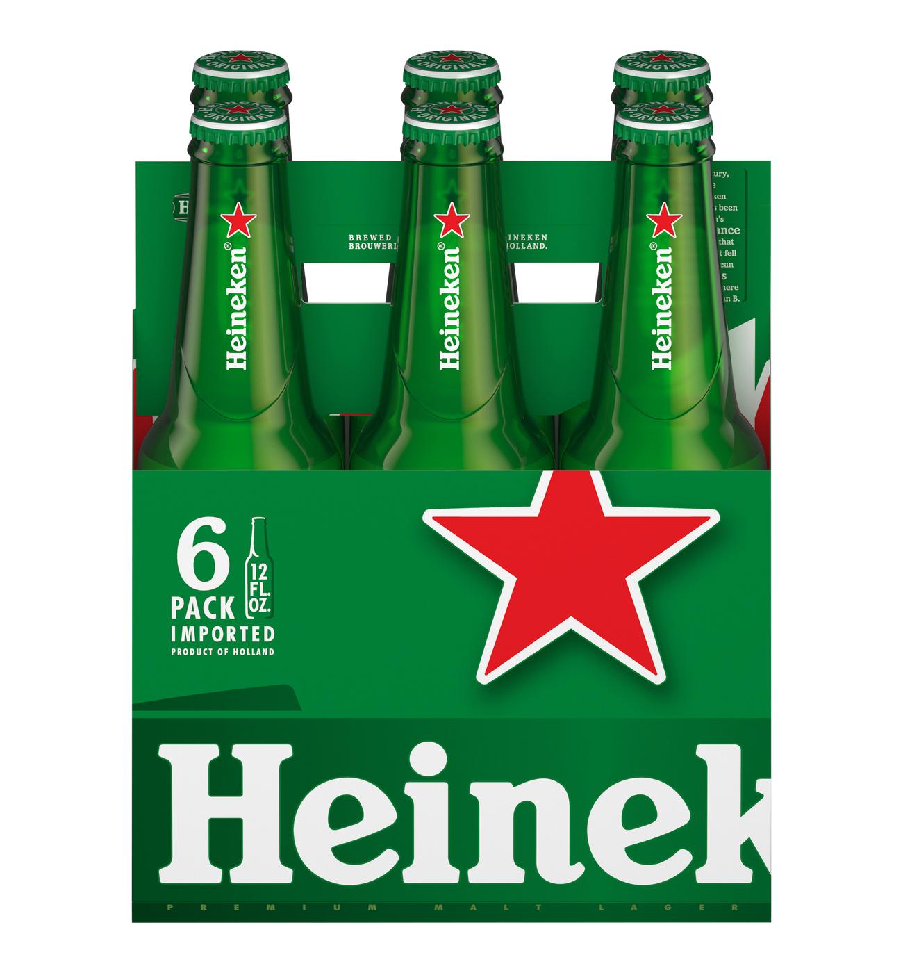 Heineken Lager Beer 6 pk Bottles - Shop Beer at H-E-B