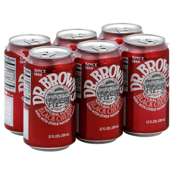 Dr. Brown's Kosher Black Cherry Soda 6 pk Cans - Shop Soda at H-E-B
