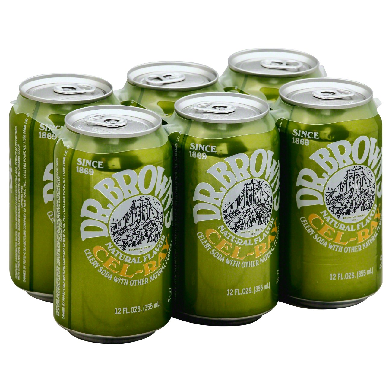 Dr. Brown's Kosher Natural Flavor Cel-Ray Celery Soda 6 pk Cans - Shop ...