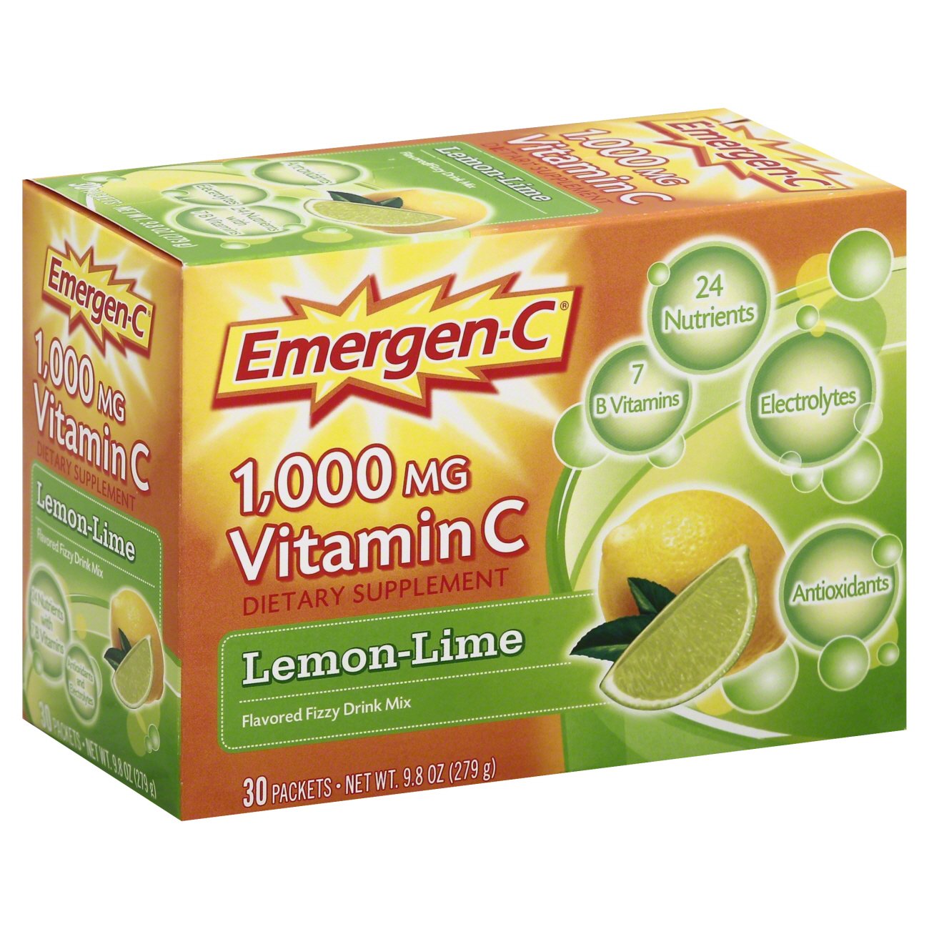 Emergen C Packets Lemon Lime - Shop Vitamins A-Z at H-E-B