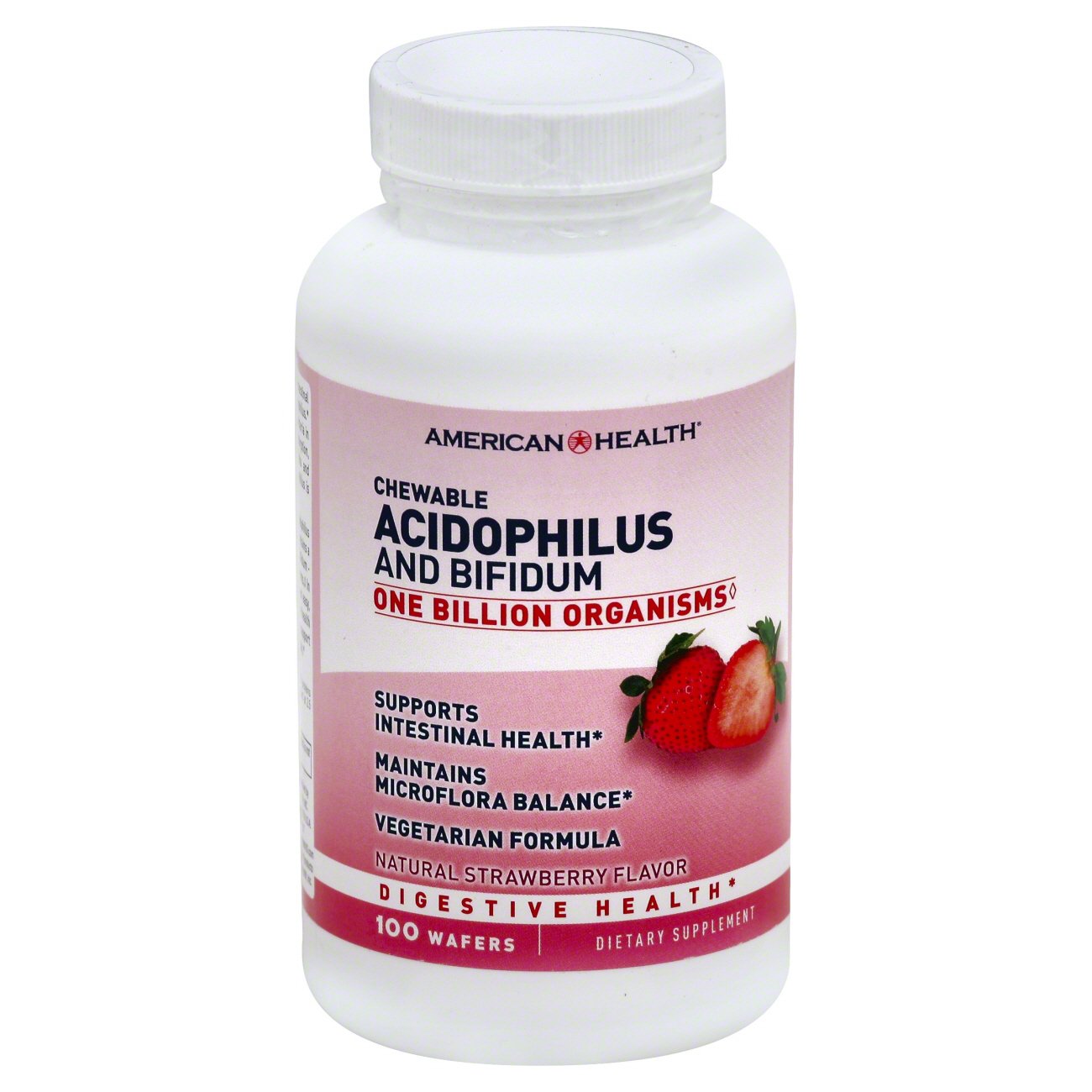 American Health Acidophilus And Bifidum Strawberry Flavor Chewable ...