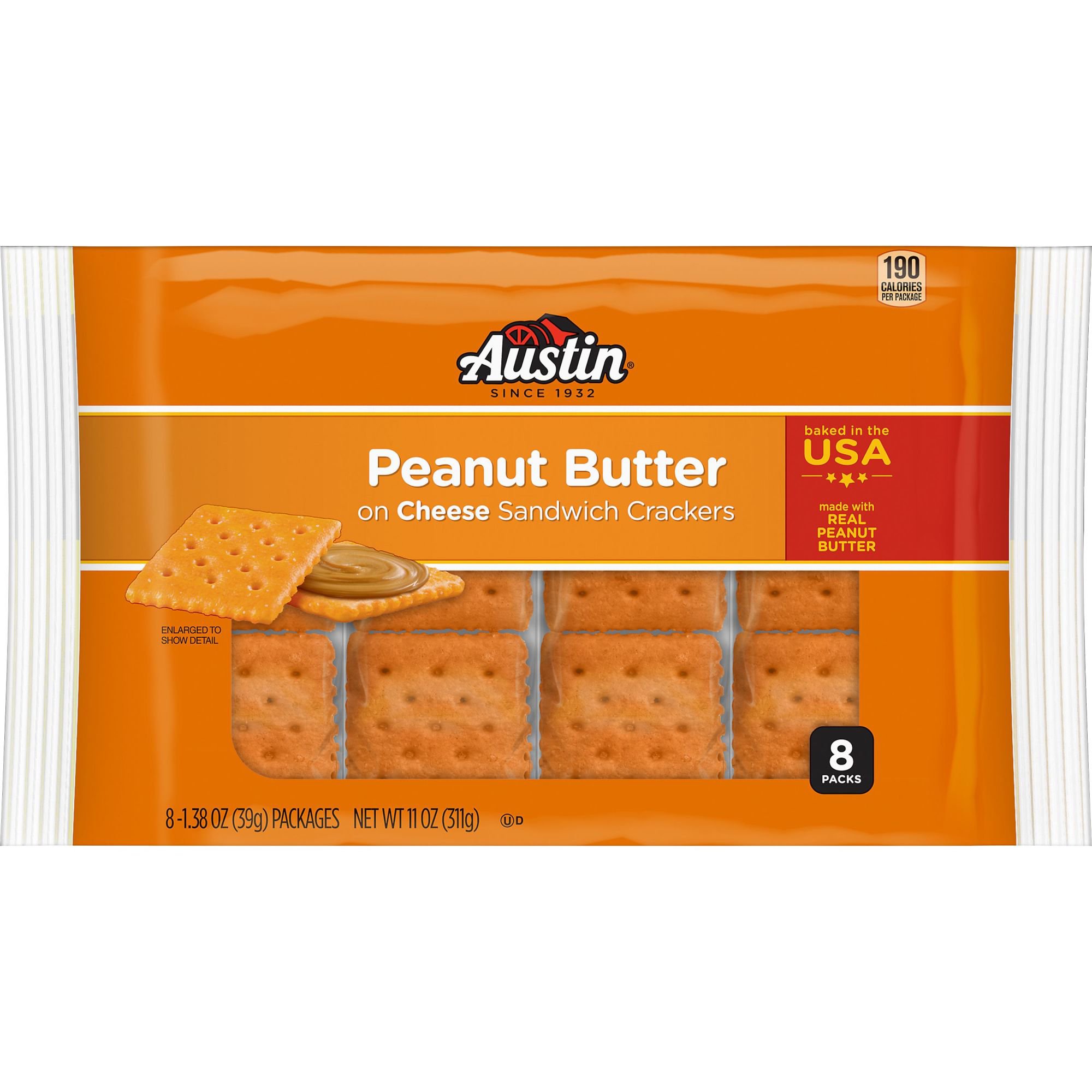 Austin Peanut Butter Cheese Sandwich Cracker Packs - Shop Crackers ...