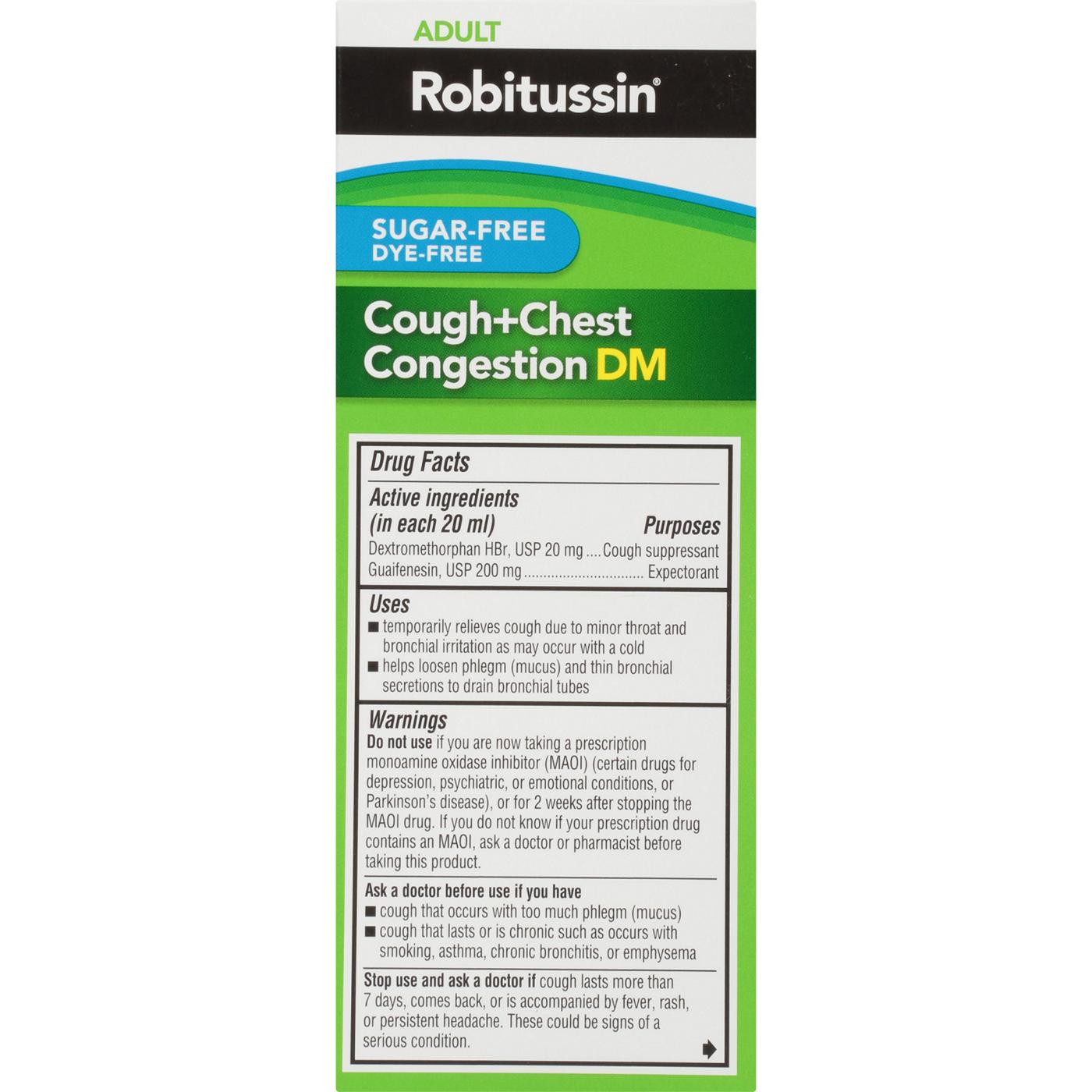 Robitussin Adult Cough + Chest Congestion DM Relief Liquid - Shop Cough ...