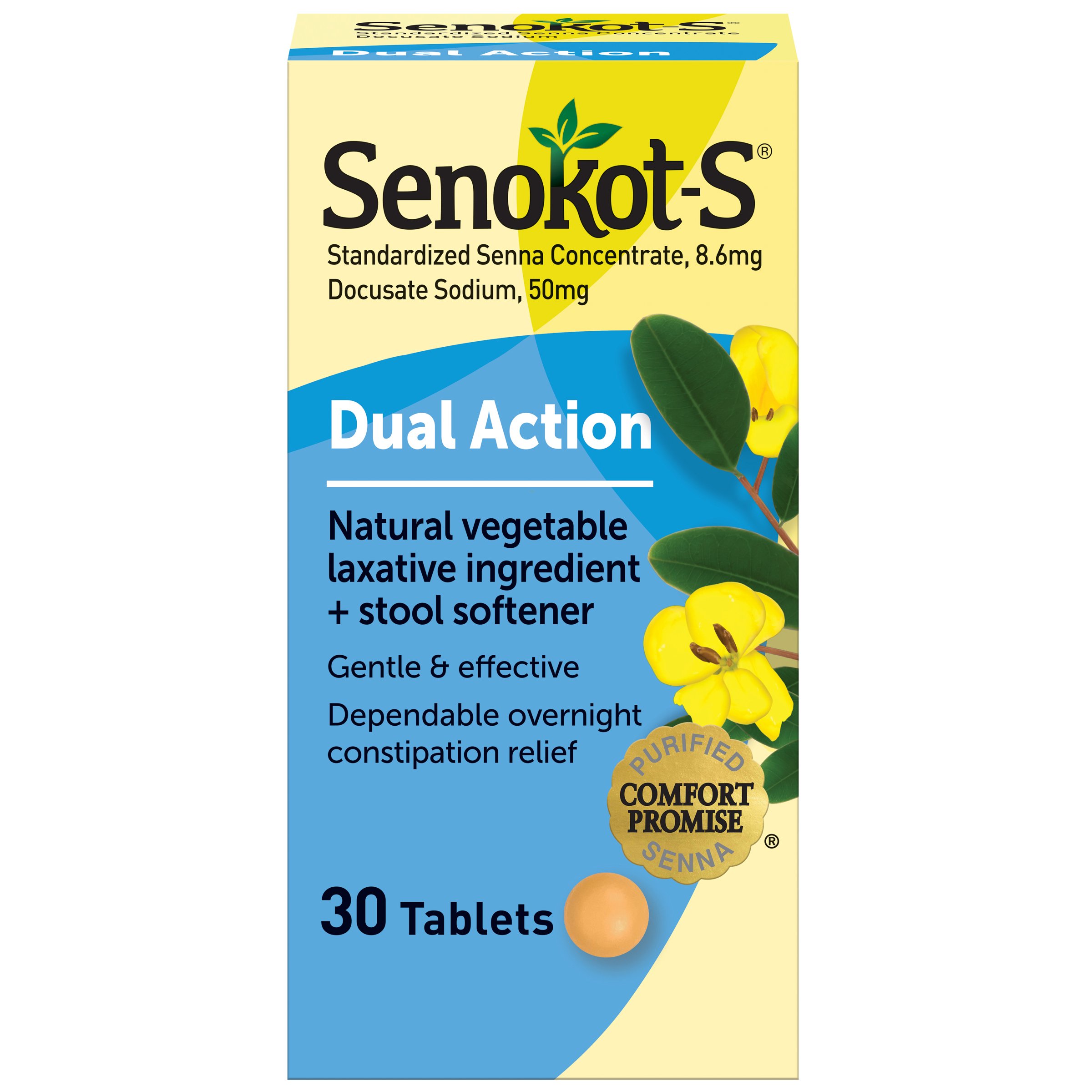 Senokot-S Natural Vegetable Laxative + Stool Softener Dual Action ...
