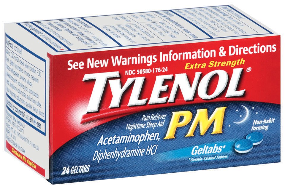 Tylenol PM Extra Strength Pain Reliever/Nighttime Sleep Aid Geltabs ...