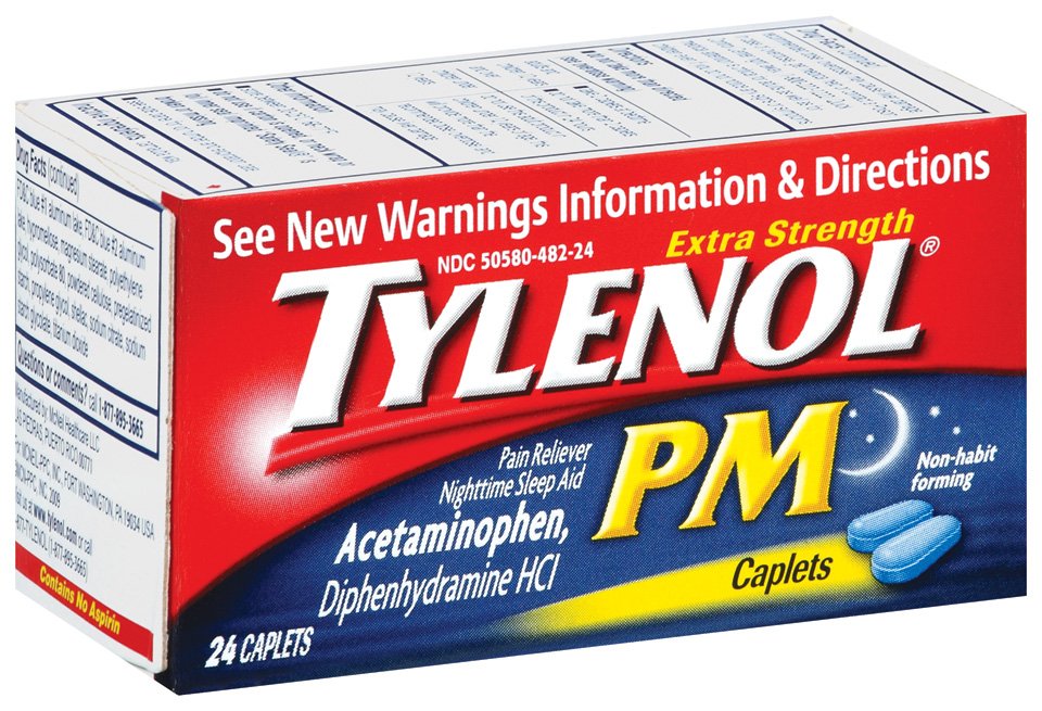 Tylenol PM Extra Strength Pain Reliever/Nighttime Sleep Aid Caplets ...