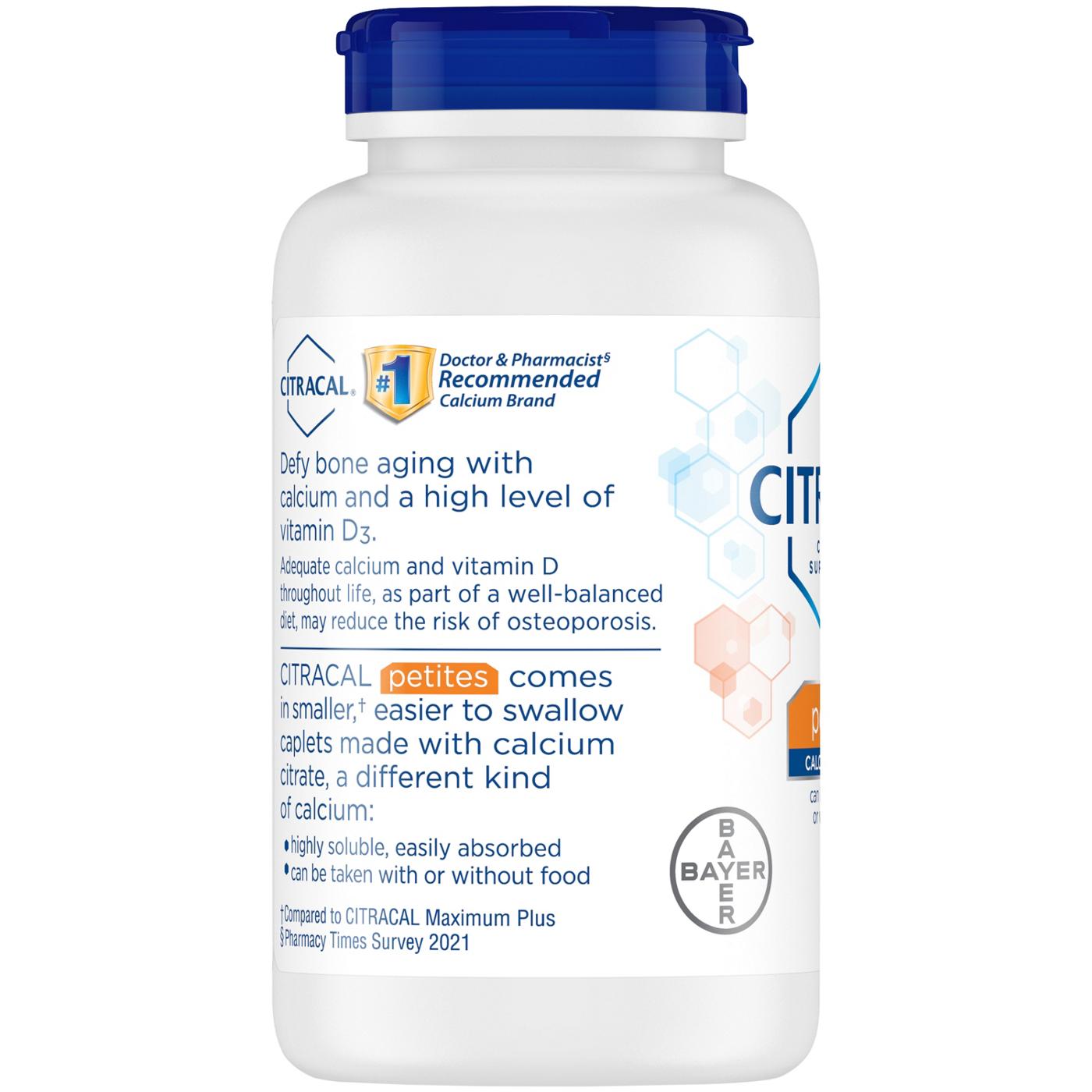 Citracal Calcium Citrate + D3 Petites Coated Tablets - Shop Minerals at ...
