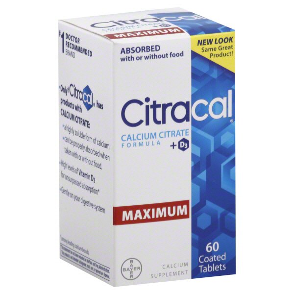 Citracal Calcium Citrate Formula + D3 Maximum Coated Tablets - Shop ...