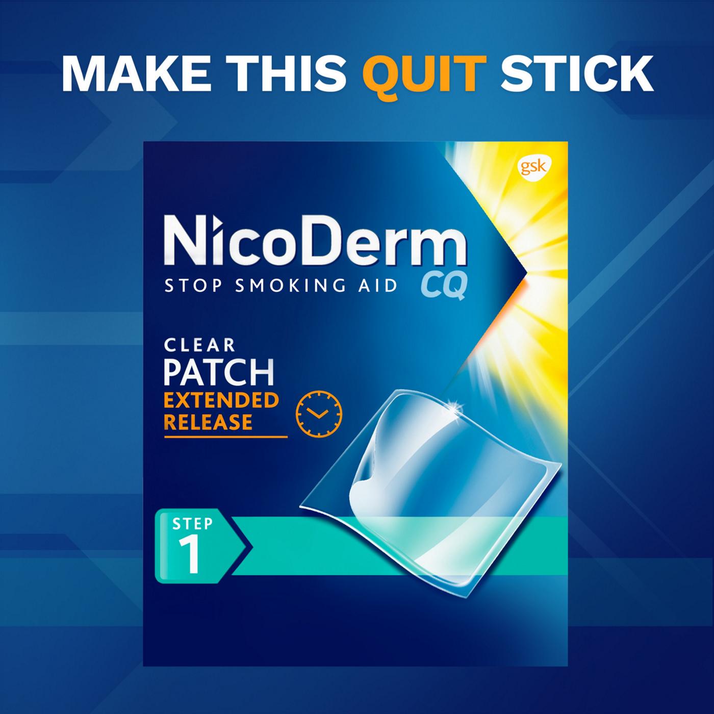 NicoDerm CQ Nicotine Patches to Stop Smoking, 21 mg, Step 1 - Shop ...