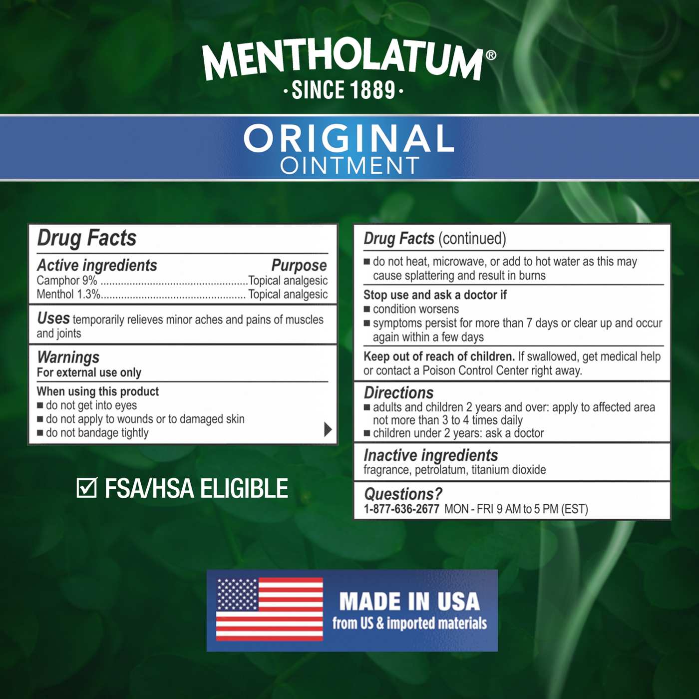 Mentholatum Original Vapor Topical Chest Rub Ointment - Shop Herbs ...