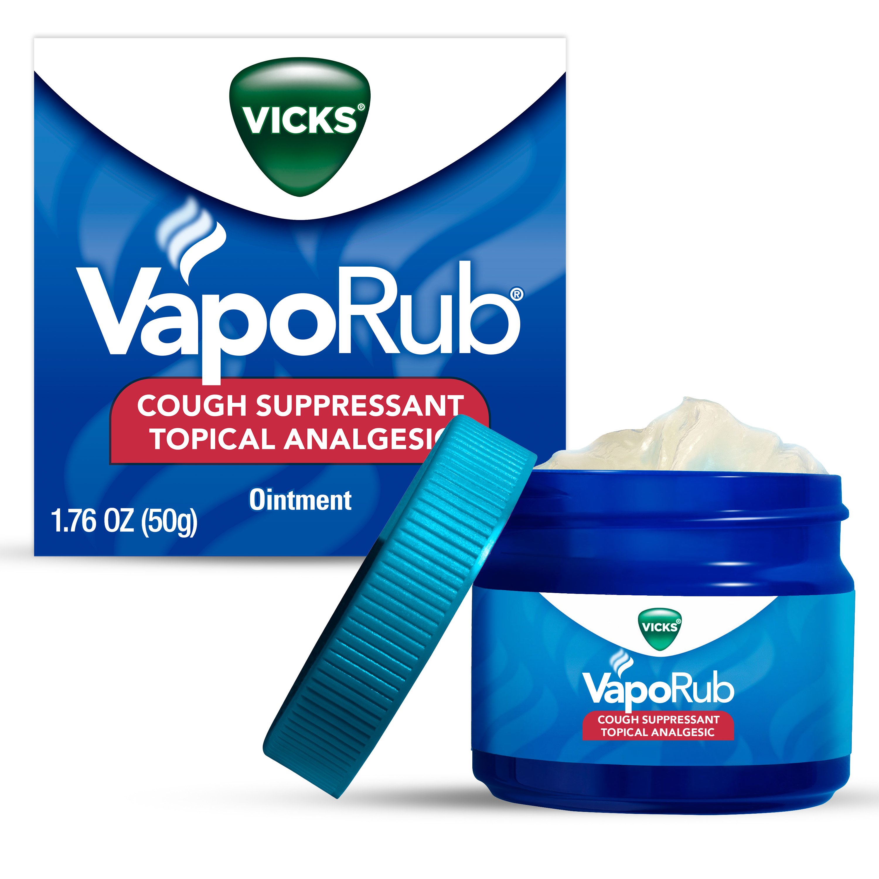 Vicks VapoRub Topical Chest Rub & Analgesic Ointment, Relief from Cough ...