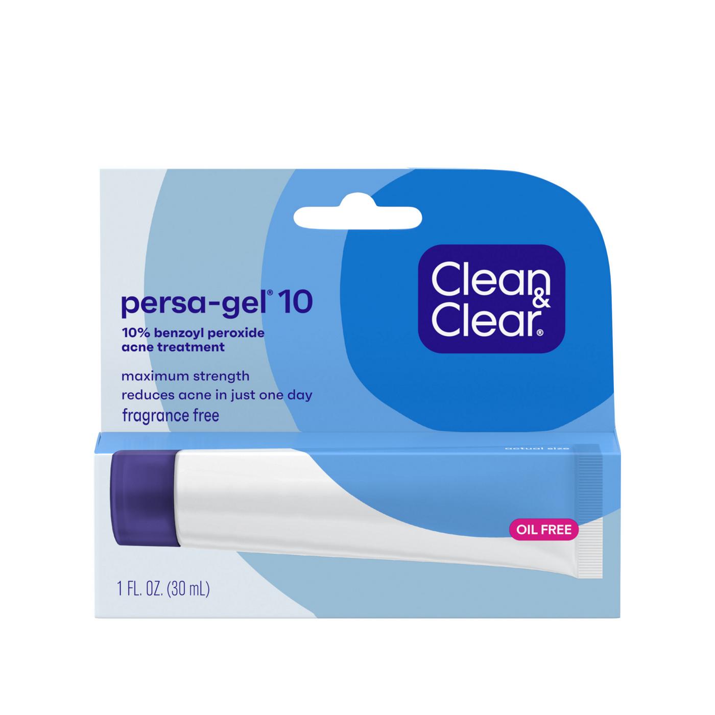 Clean & Clear Persa-Gel 10 Acne Medication, 10% Benzoyl Peroxide - Shop Facial masks ...