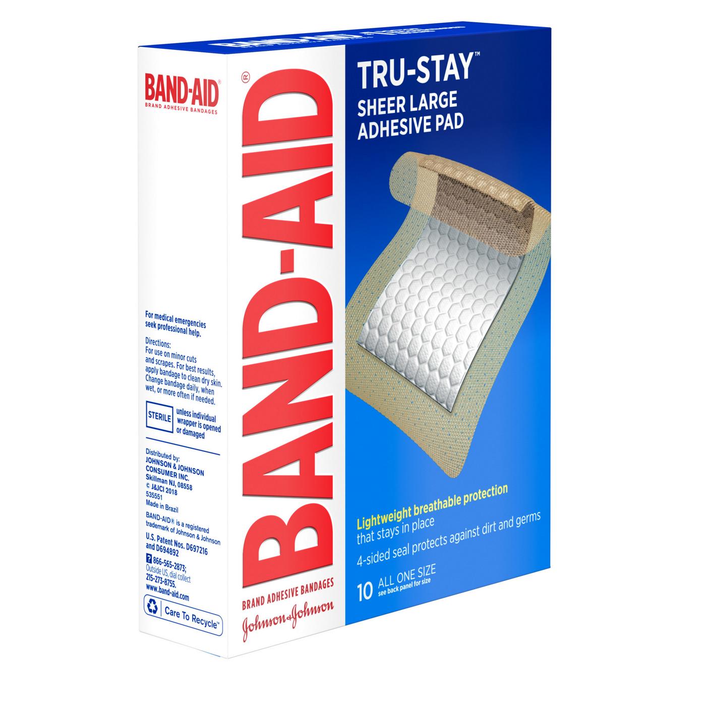 Band-Aid Tru-Stay Adhesive Pads - Large - Shop Bandages & gauze at H-E-B