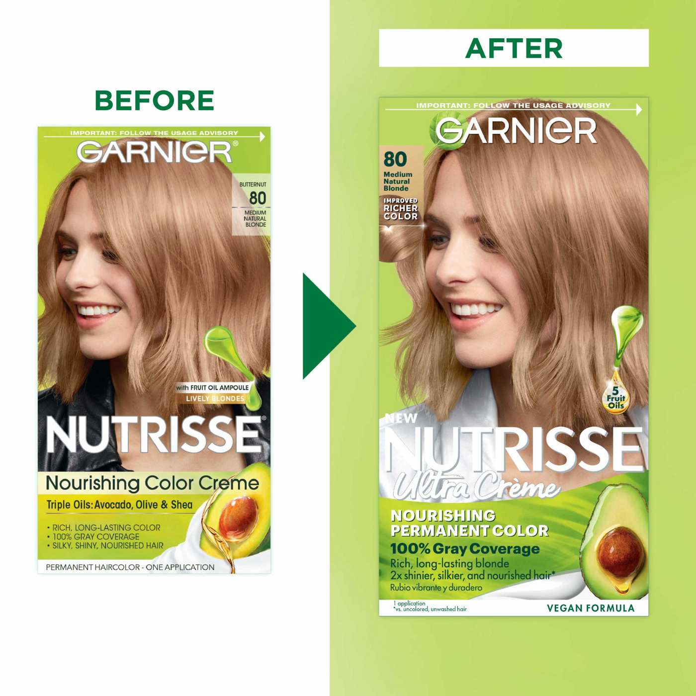 Garnier Nutrisse Nourishing Hair Color Creme - 80 Medium Natural Blonde ...