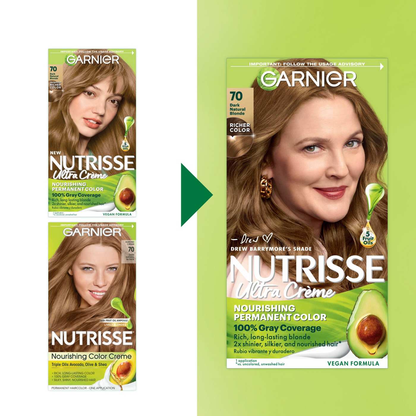 Garnier Nutrisse Nourishing Hair Color Creme - 70 Dark Natural Blonde ...
