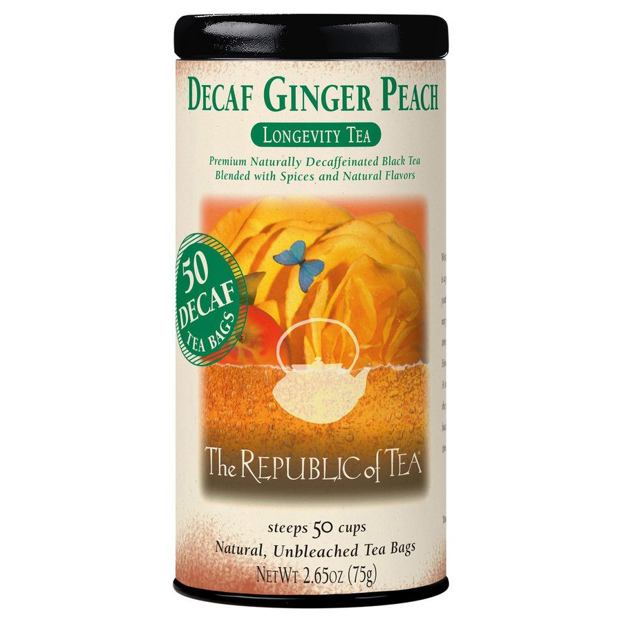 The Republic of Tea Decaf Ginger Peach Black Tea Bags - Shop Tea at H-E-B