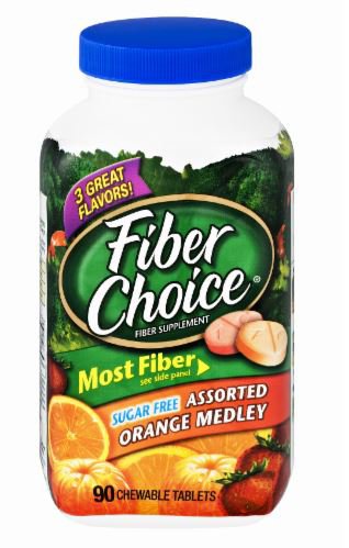 Fiber Choice Sugar-Free Fiber Supplement Orange Medley Chewable Tablets ...