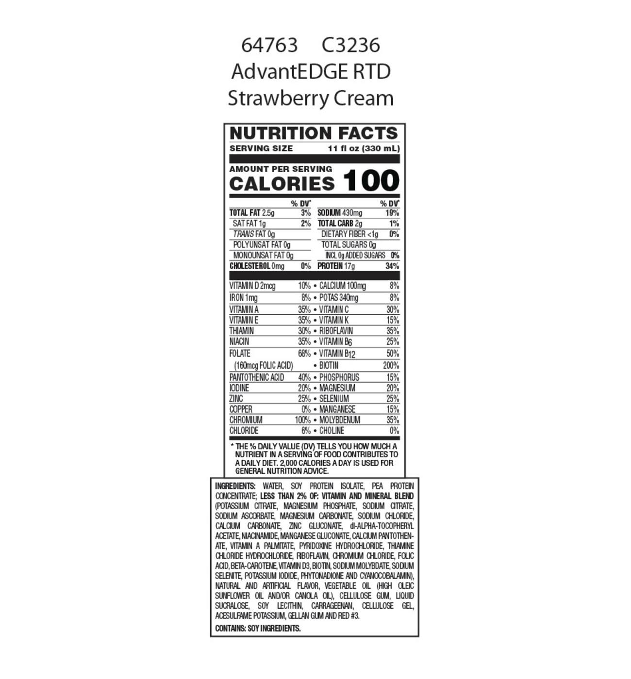 EAS AdvantEDGE Carb Control Ready-to-Drink Strawberry Cream Protein ...