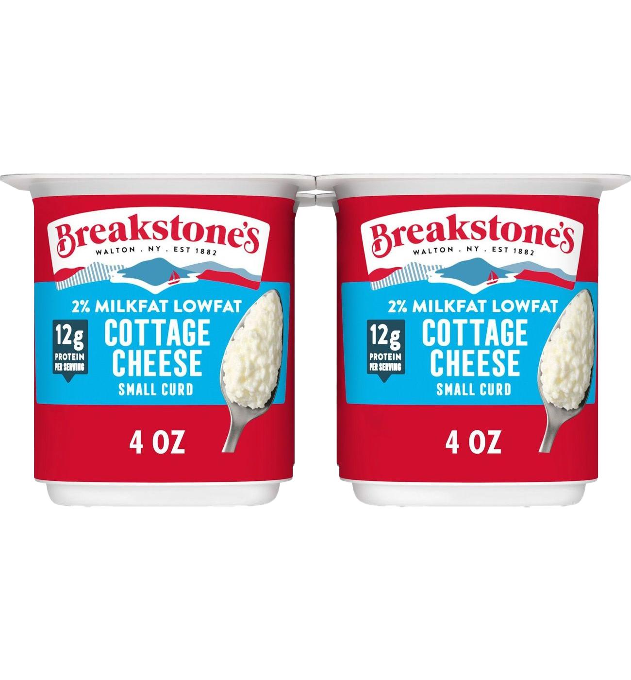 Breakstone's Small Curd 2% Milkfat Lowfat Snack Size Cottage Cheese ...