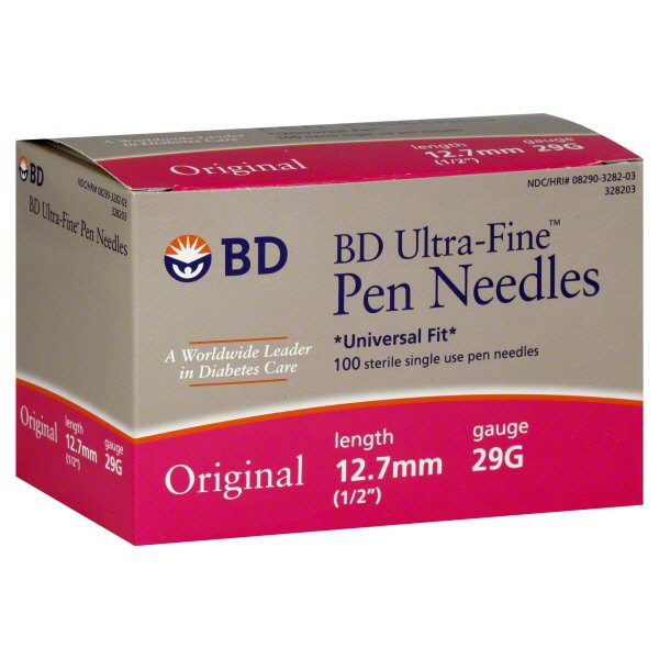 BD Ultra-Fine Original 12.7mm (1/2") 29 Gauge Pen Needles - Shop ...