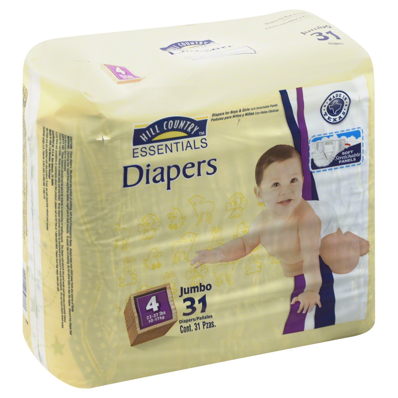 Hill Country Essentials Boys & Girls Jumbo Pack Diapers - Size 4 - Shop ...