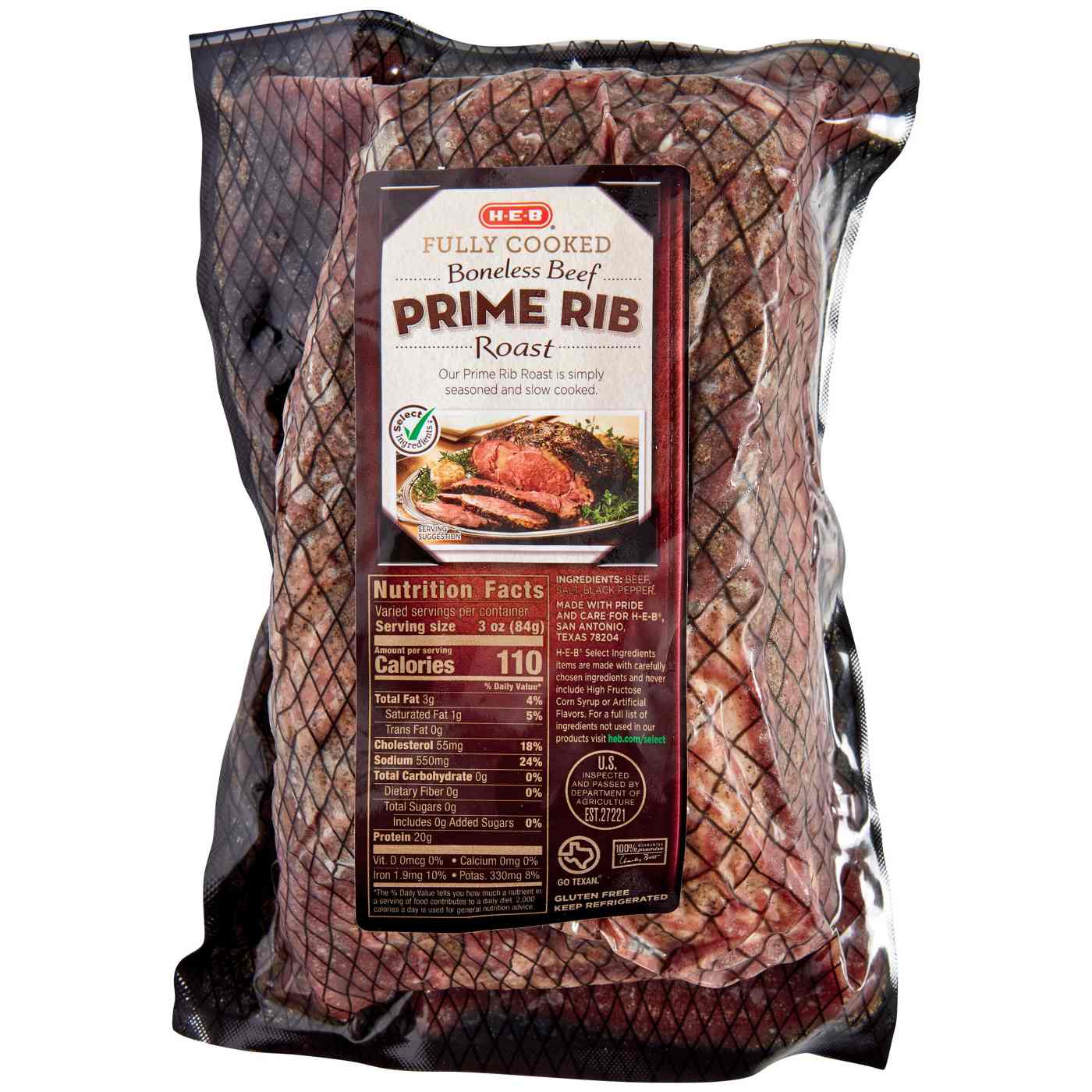 H-E-B Fully Cooked Boneless Beef Prime Rib Roast - Shop Beef at H-E-B