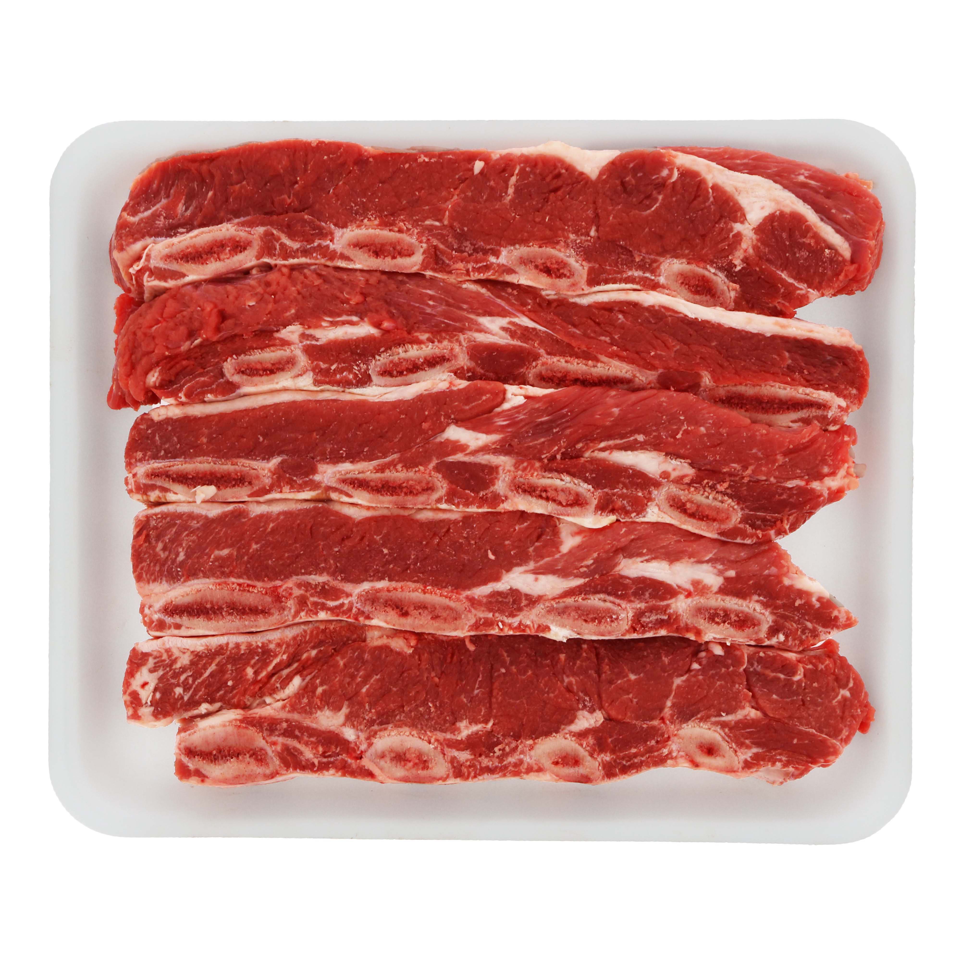 Fresh Beef Chuck Shoulder Flanken Style Ribs Bone In Thick Value Pack Shop Beef At H E B