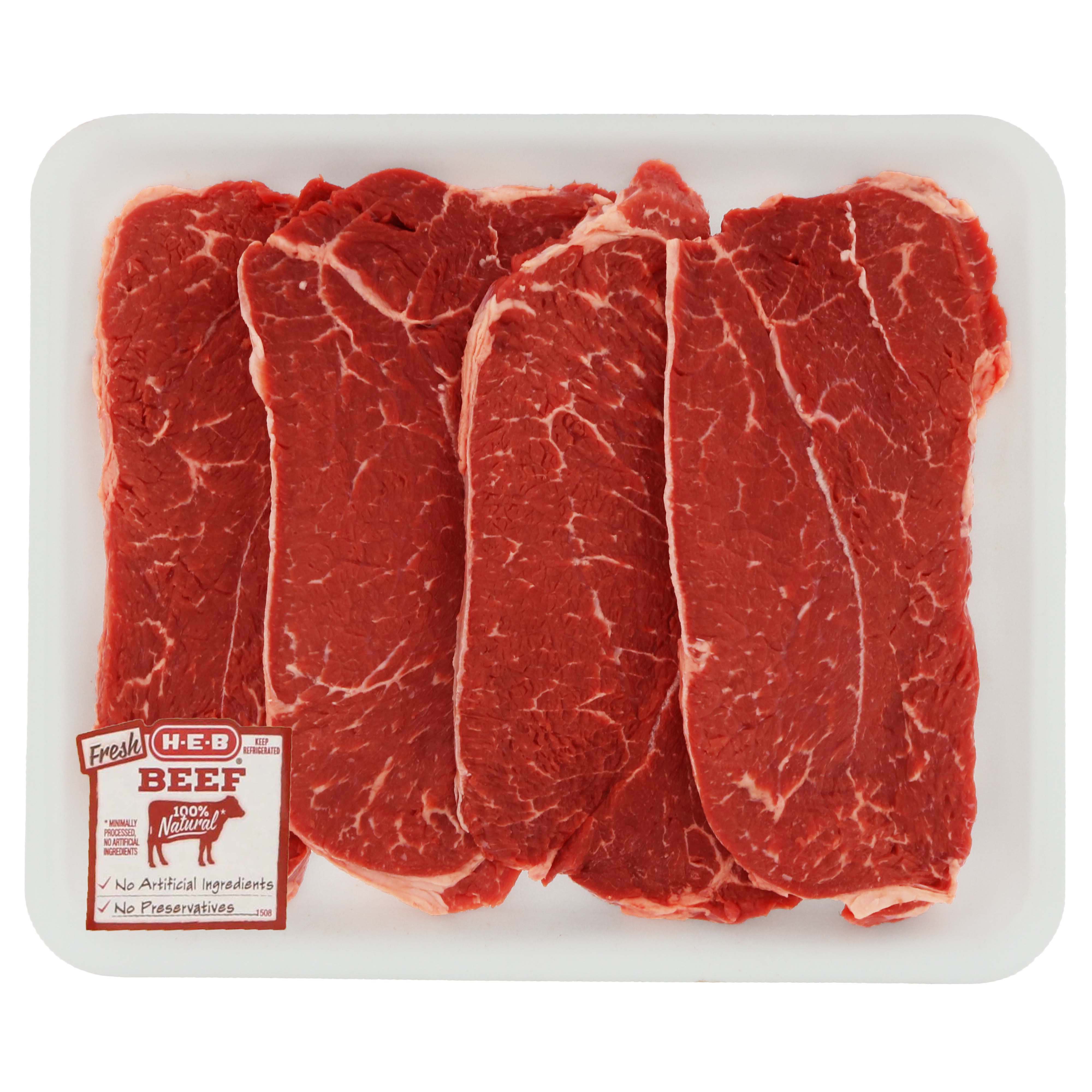 H-E-B Boneless Beef Shoulder Steaks, Thin Cut - USDA Select - Value ...