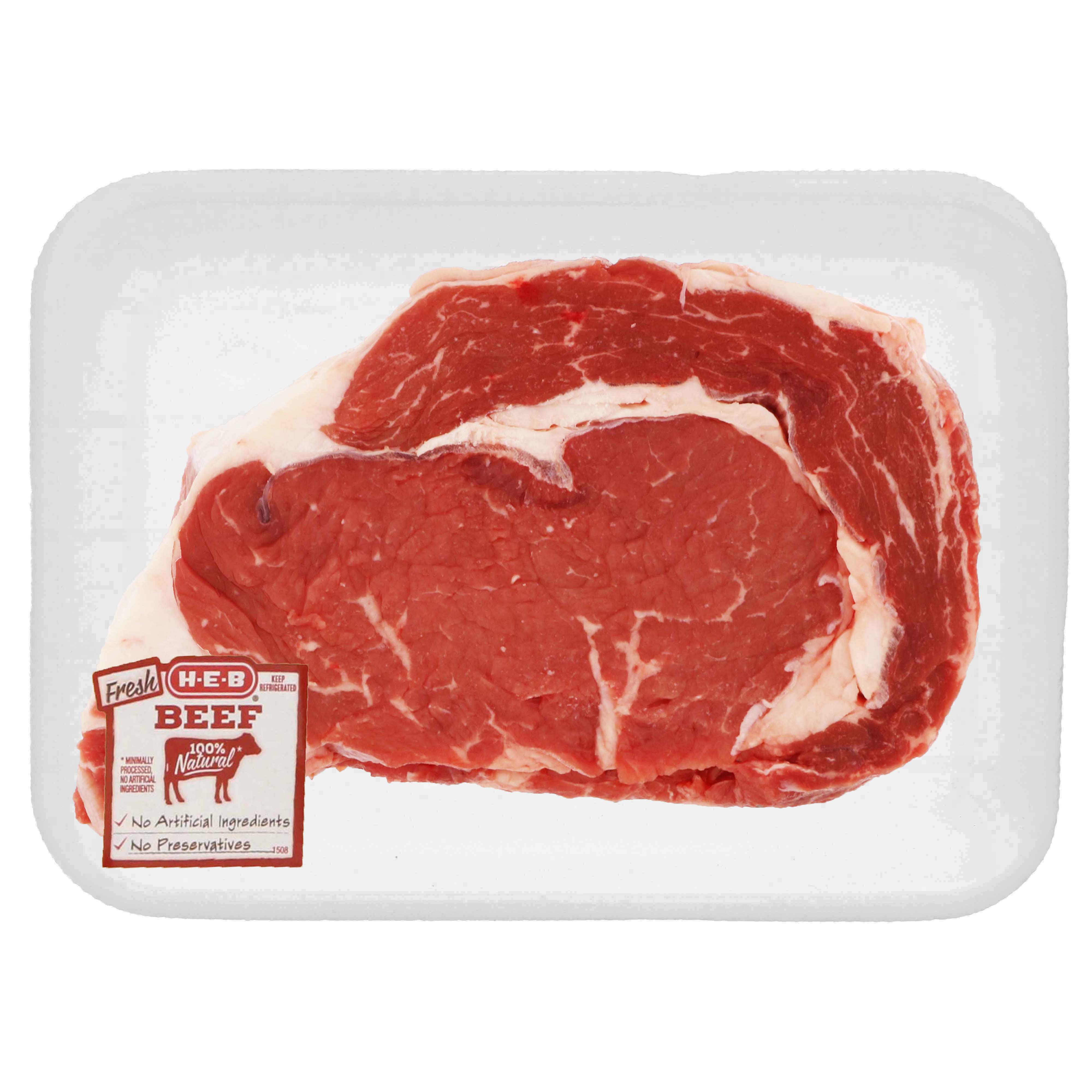 H-E-B Beef Center Cut Boneless Ribeye Steak, USDA Select - Shop Beef at ...