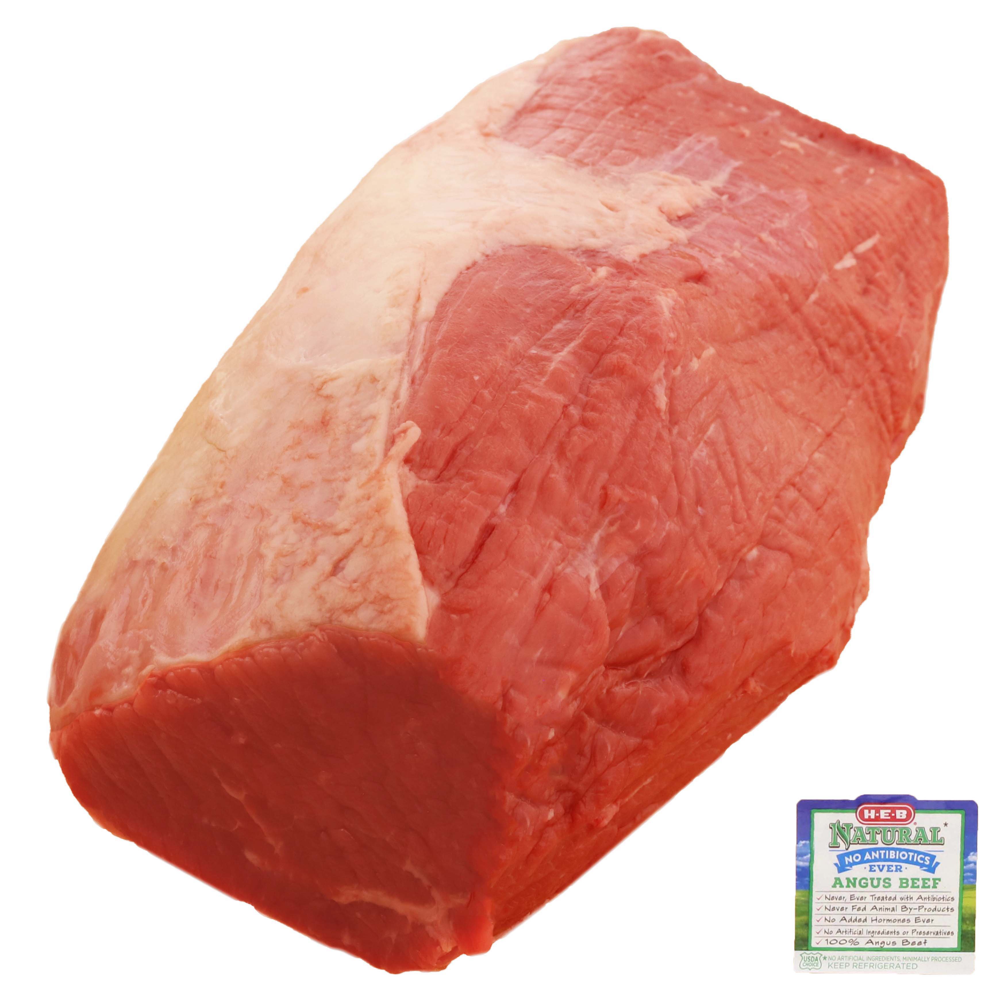 H-E-B Natural Beef Eye of Round Roast Boneless, USDA Choice - Shop Beef ...