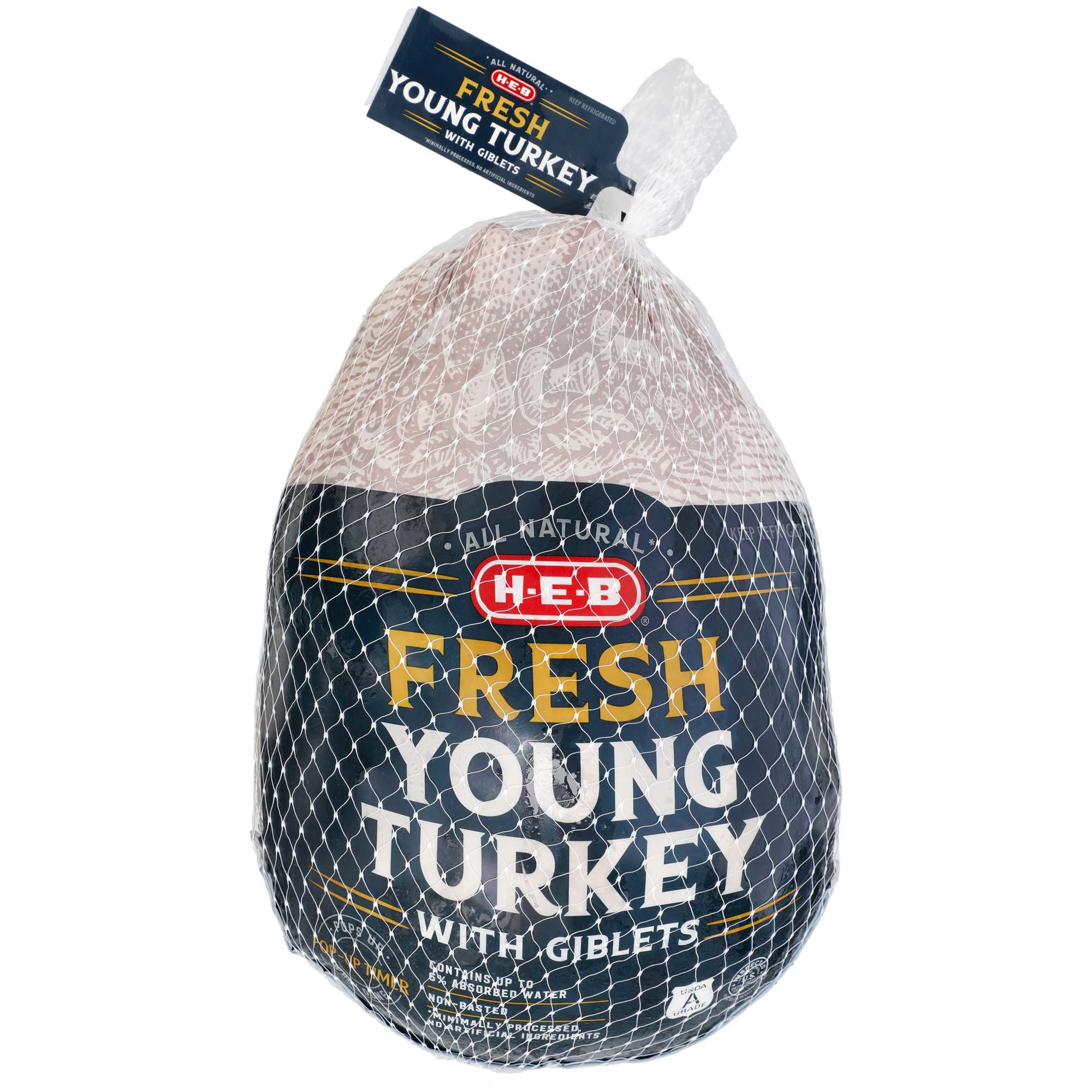 H-E-B Fresh All Natural Whole Young Turkey, 10 - 14 lbs - Shop Turkey ...