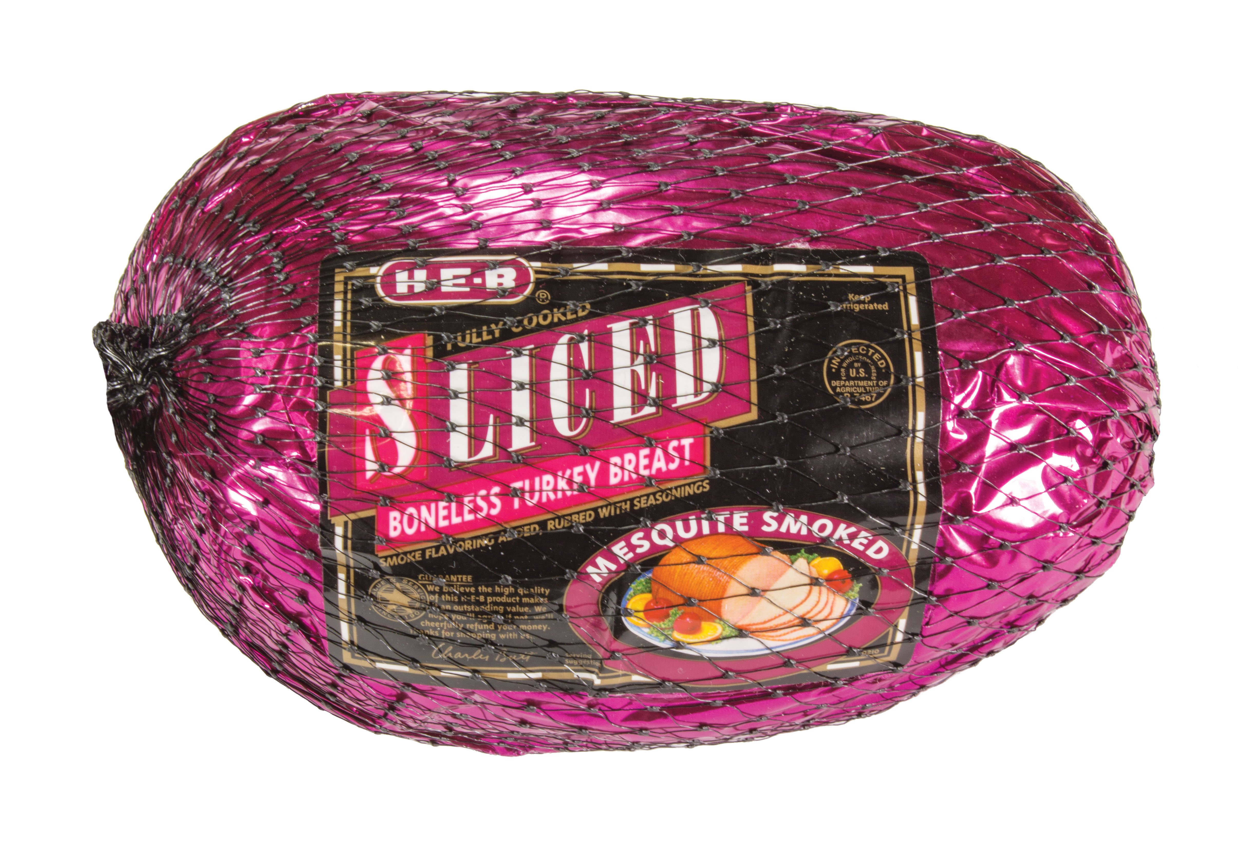 H-E-B Fully Cooked Boneless Sliced Mesquite Turkey Breast - Shop Turkey ...
