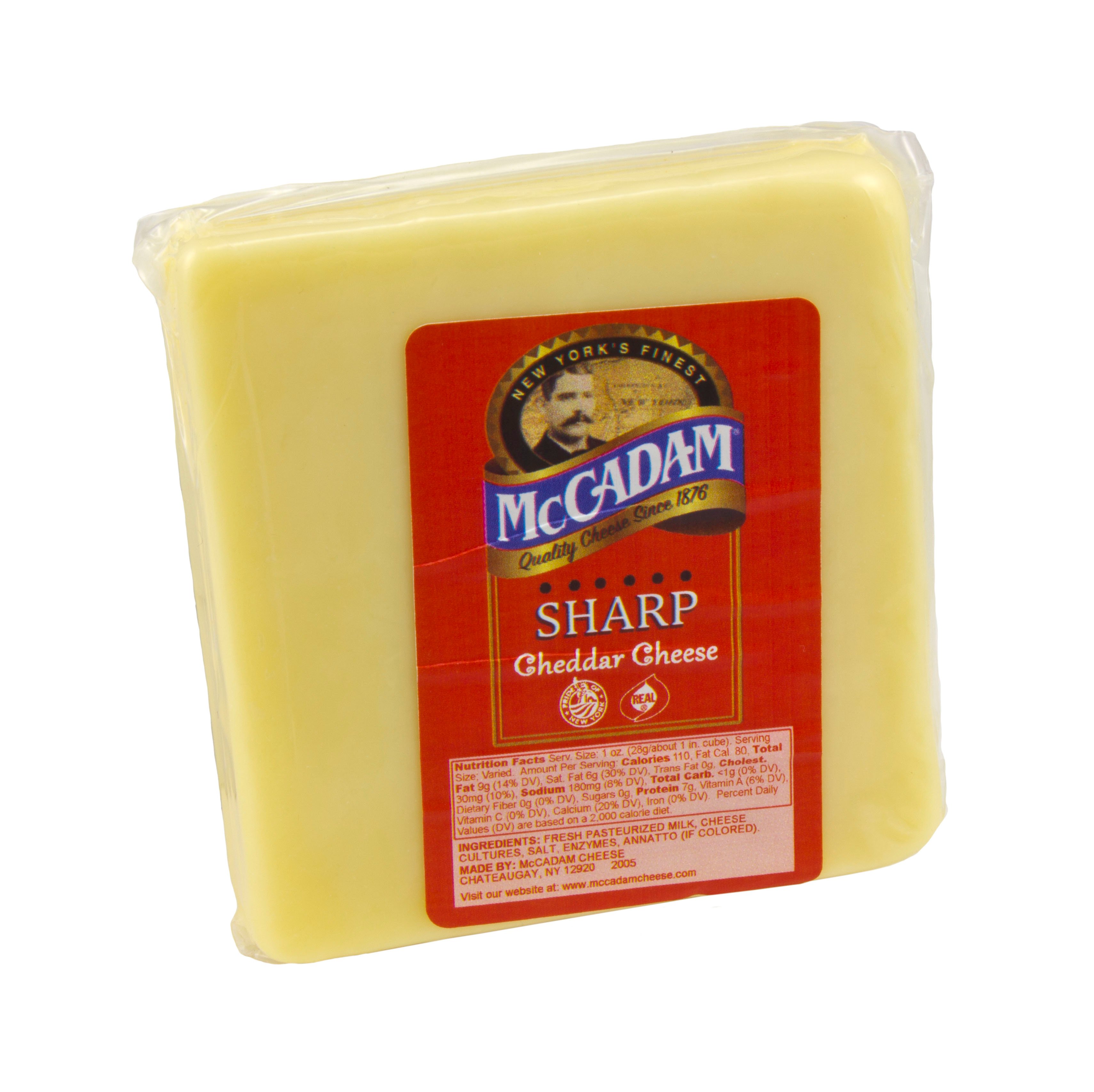 McCadam Sharp White New York Cheddar Cheese, sold by the - Shop Cheese ...