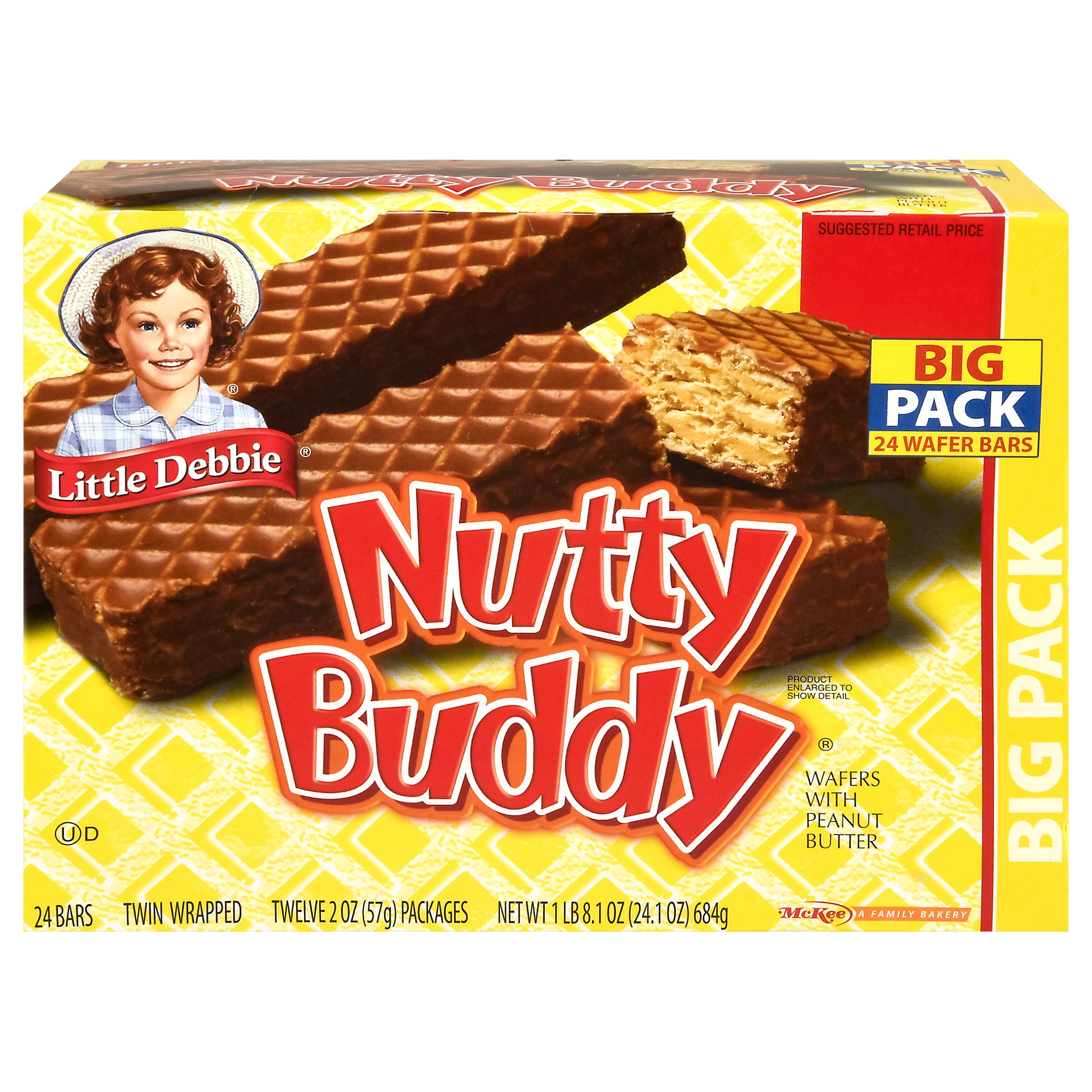Little Debbie Bigger Nutty Buddy Wafer Bars - Big Pack - Shop Snack cakes at H-E-B