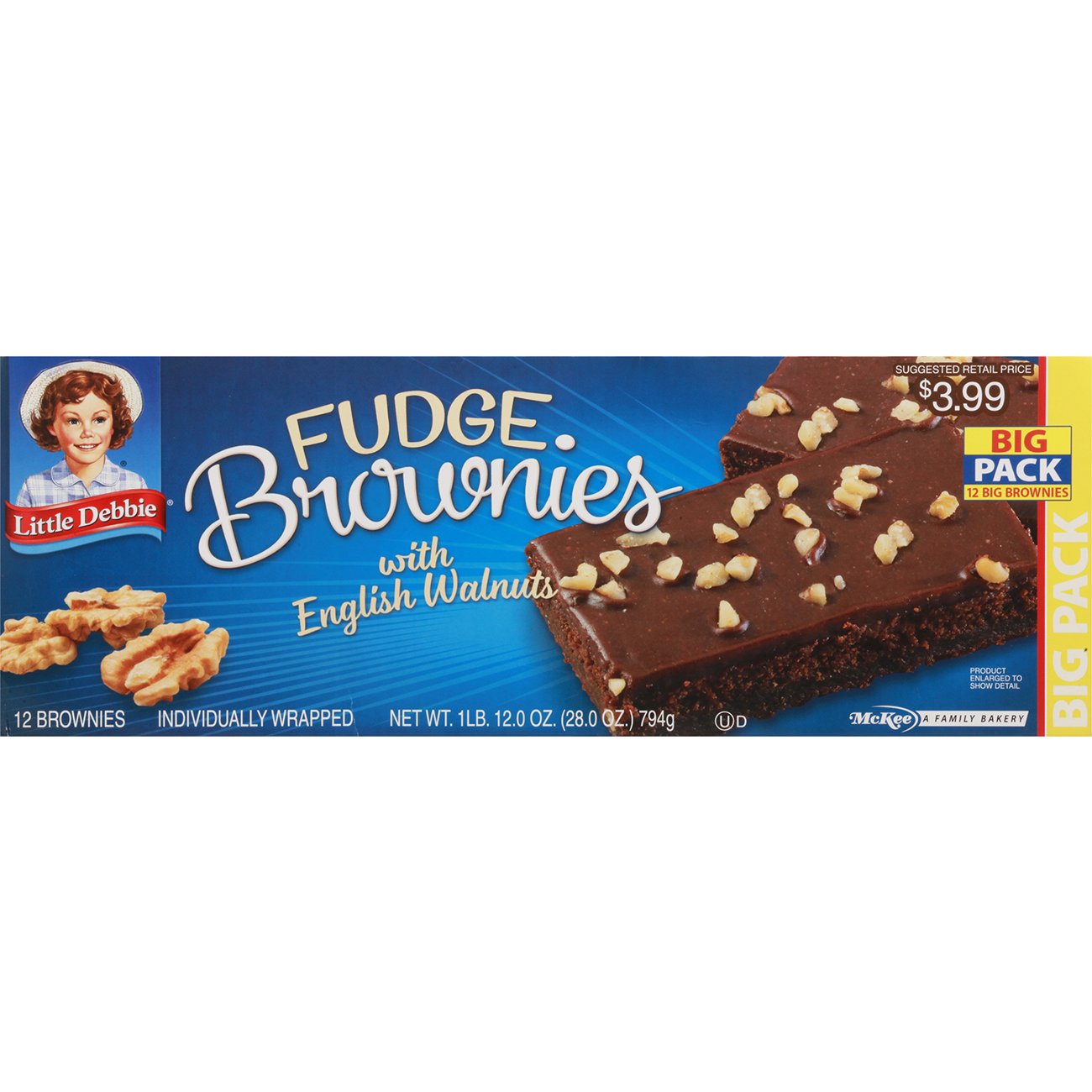 Little Debbie Fudge Brownies with Walnuts Big Pack - Shop Snack Cakes ...