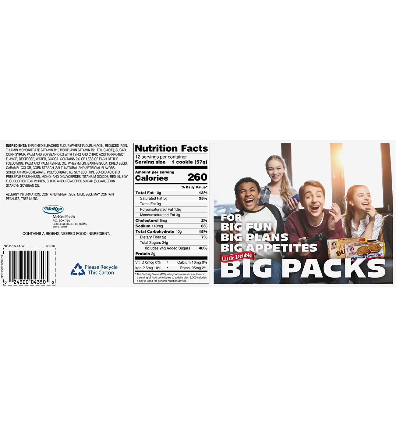 Little Debbie Bigger Fudge Rounds - Big Pack - Shop Snack cakes at H-E-B