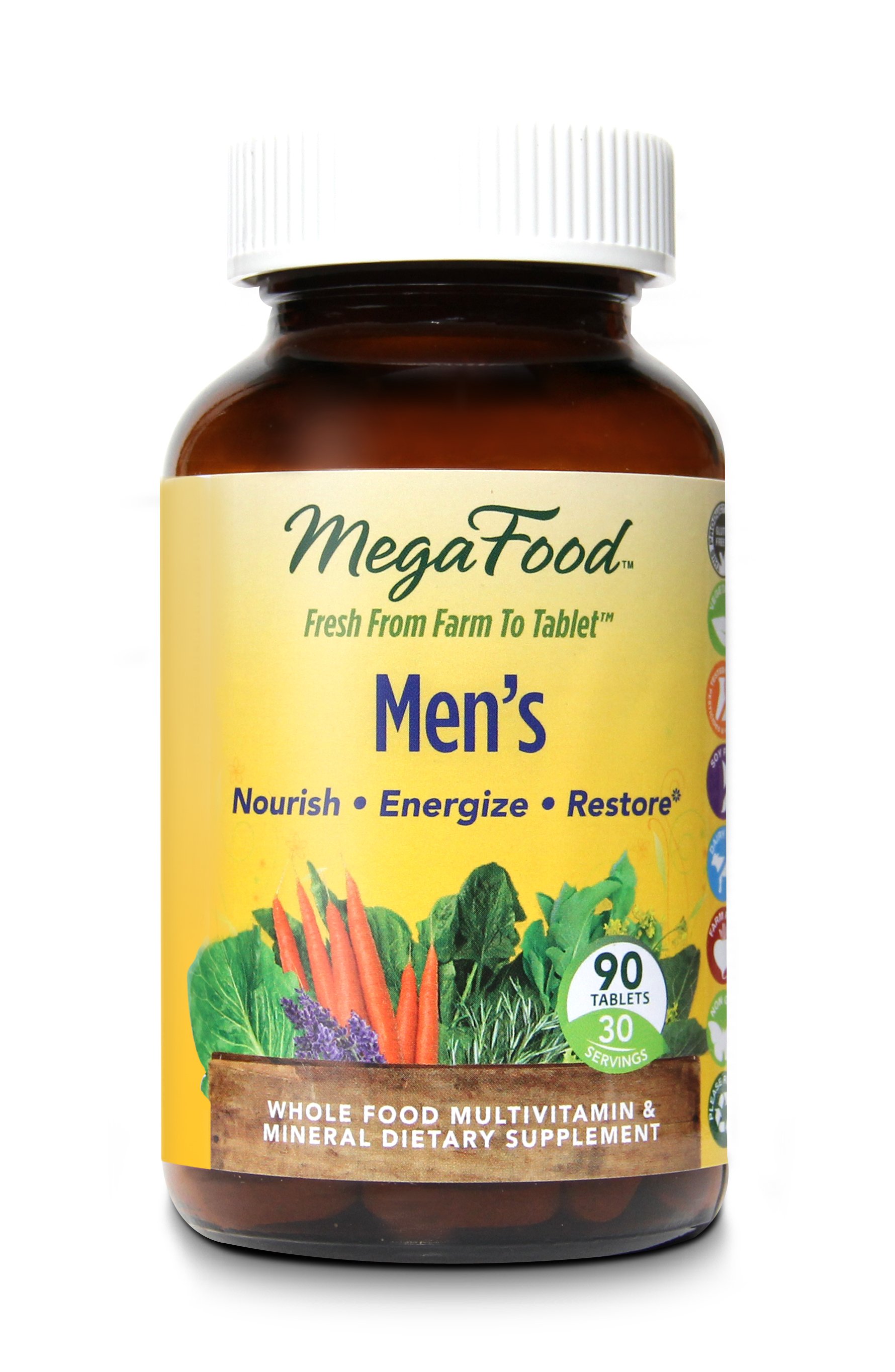 MegaFood Men's Whole Food Multivitamin & Mineral Supplement Tablets ...