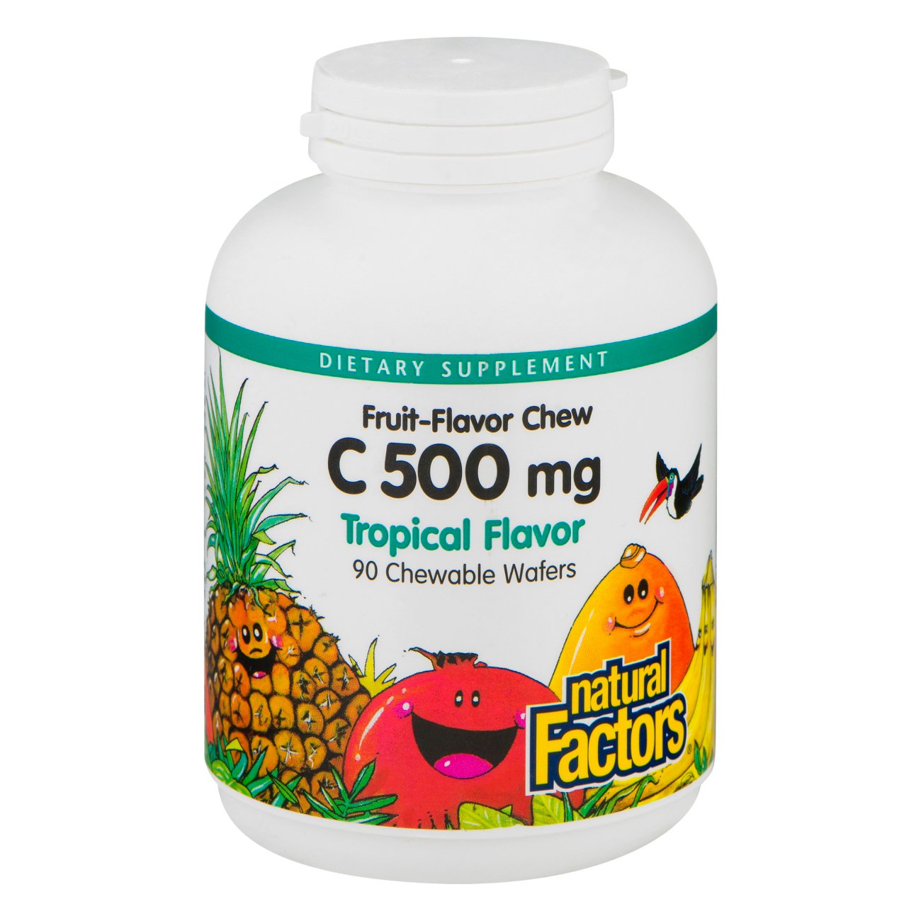Natural Factors 100% Natural Vitamin C 500 mg Jungle Juice Flavor ...