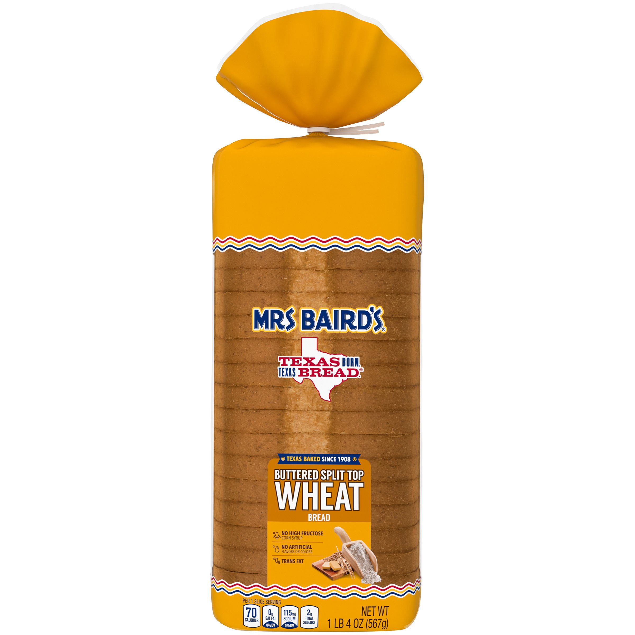 Mrs Baird's Buttered Split Top Wheat Bread - Shop Bread at H-E-B