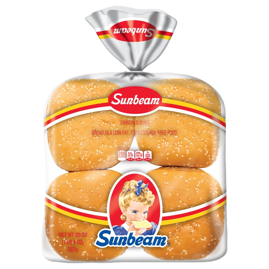 Sunbeam Jumbo Seeded White Buns - Shop Buns & rolls at H-E-B