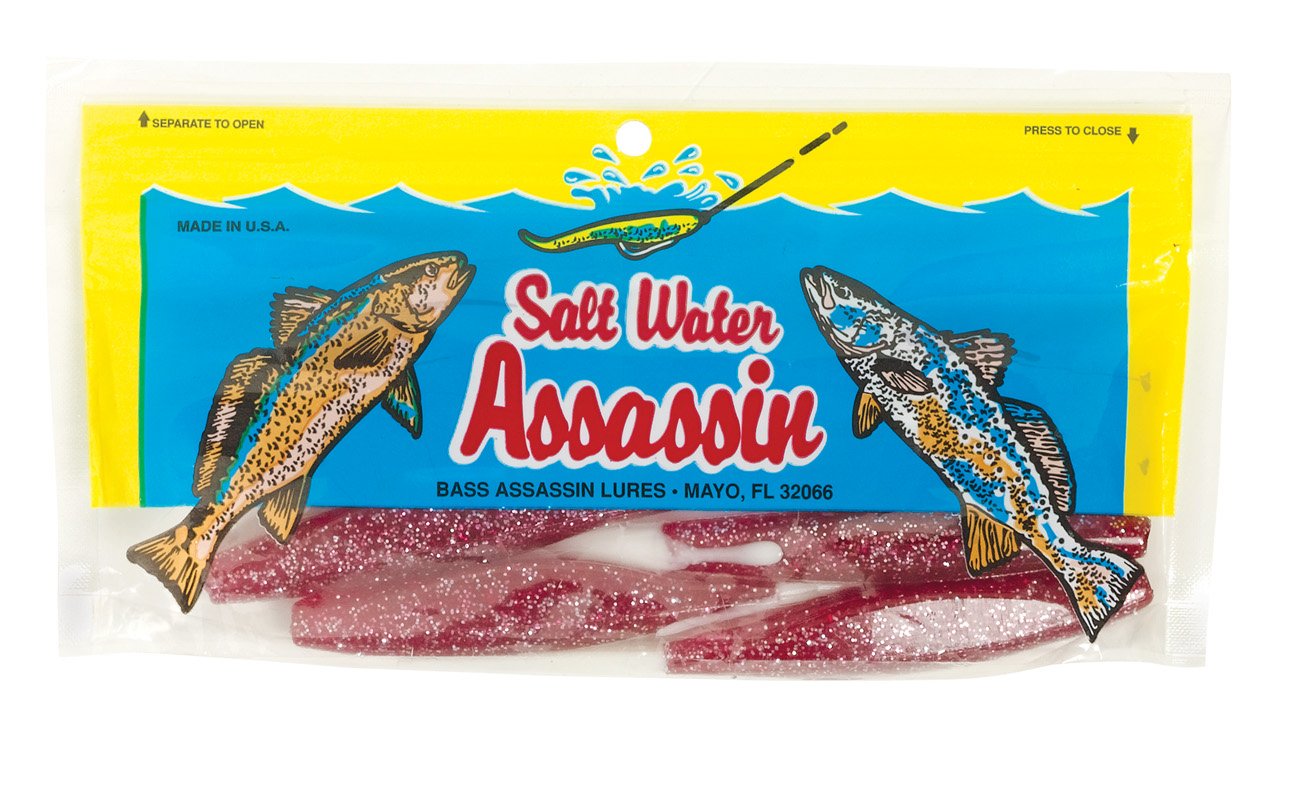 Bass Assassin 5 inch Strawberry and White Fishing Lures - Shop Fishing ...