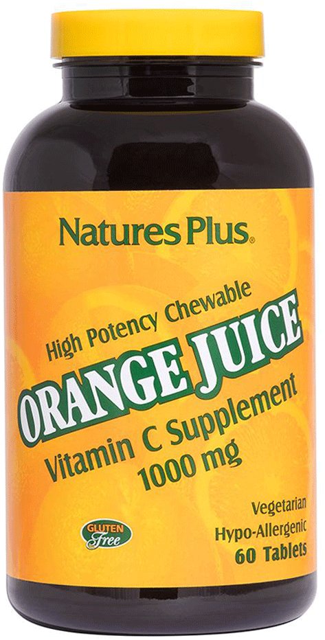 NaturesPlus Orange Juice Vitamin C 1,000 mg High Potency Chewable ...