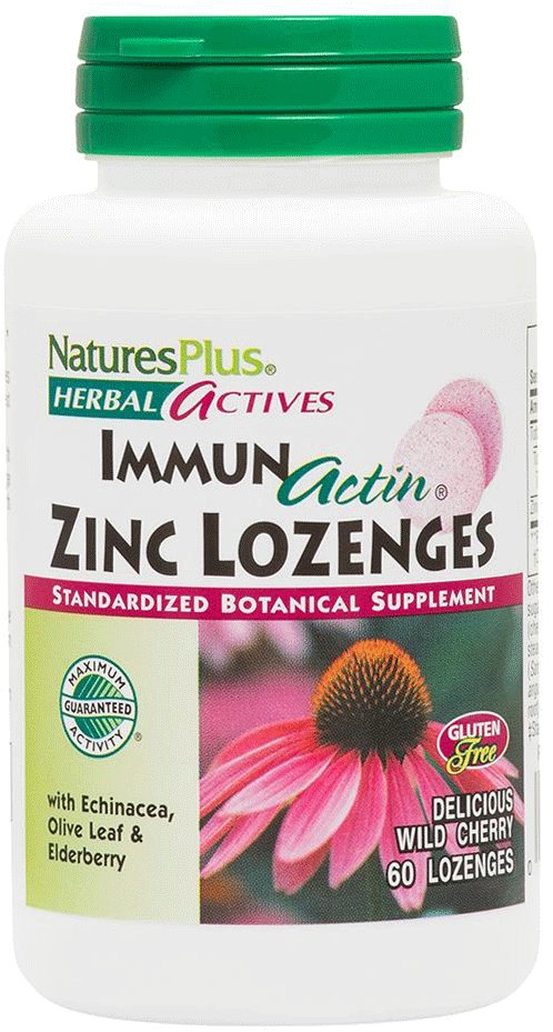 NaturesPlus Herbal Actives Immun-Actin Zinc Wild Cherry Lozenges - Shop ...