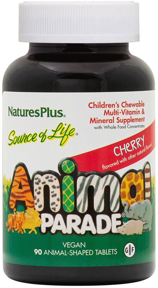 NaturesPlus Animal Parade Children's Chewable Multivitamin Cherry ...