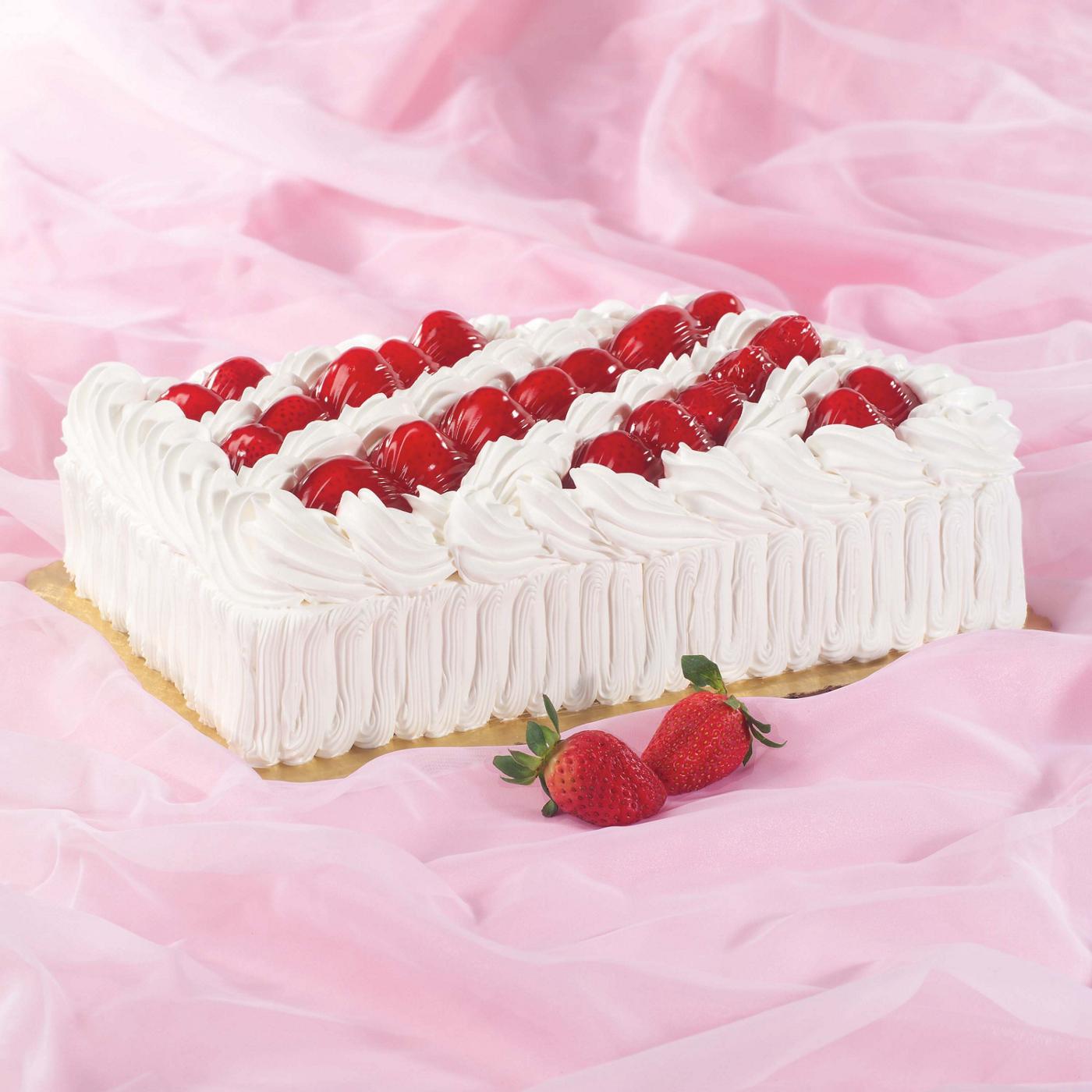 H-E-B Bakery Fresh Strawberry White Cake - Shop Standard cakes at H-E-B