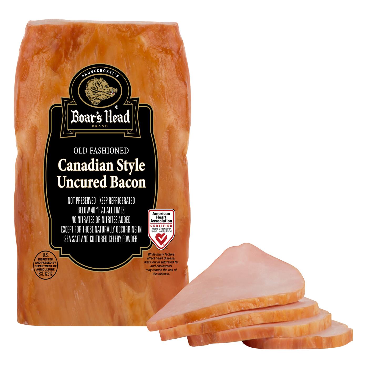 Boar's Head Old Fashioned Canadian Style Uncured Bacon - Shop Bacon at ...