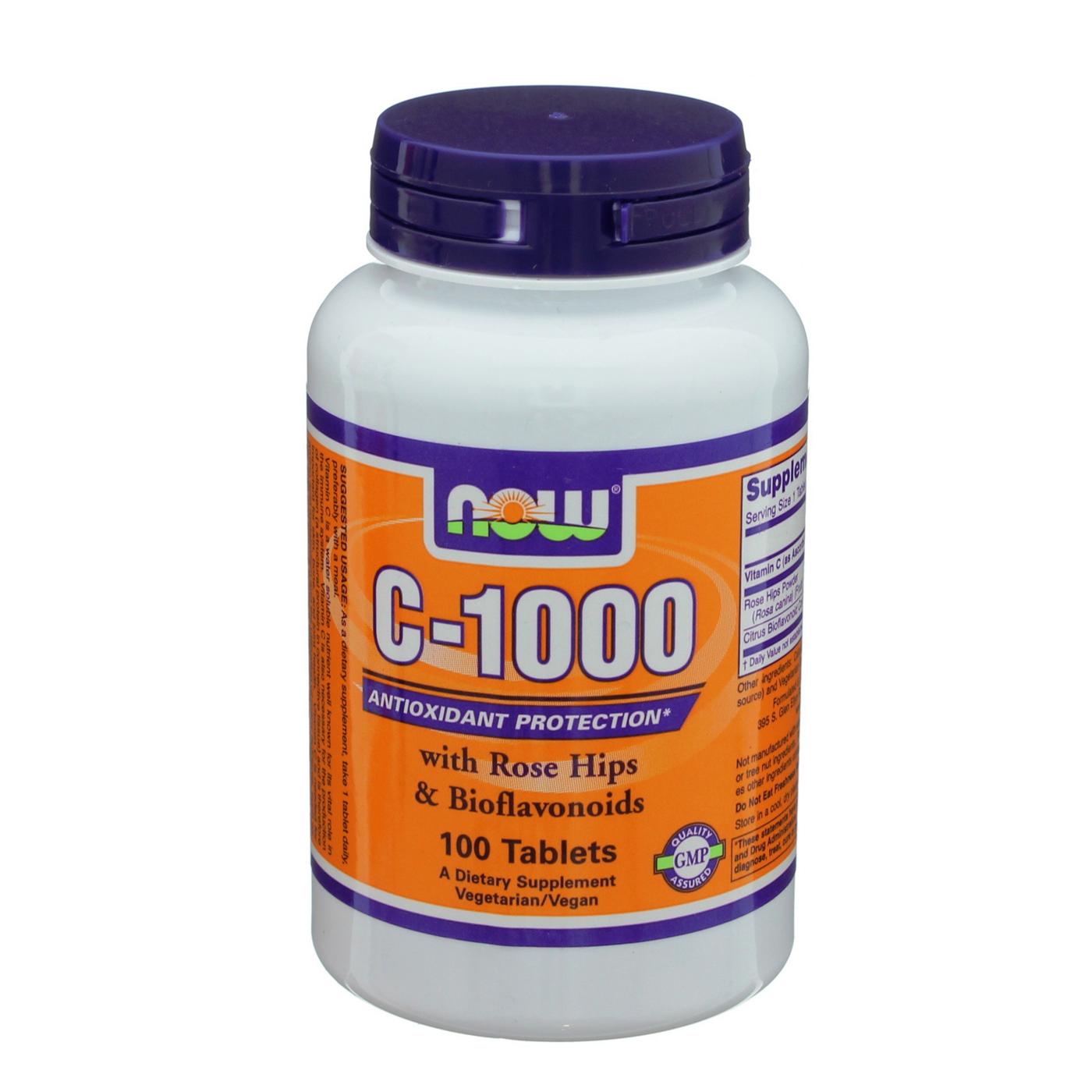 NOW C-1,000 Tablets with Rose Hips - Shop Vitamins A-Z at H-E-B