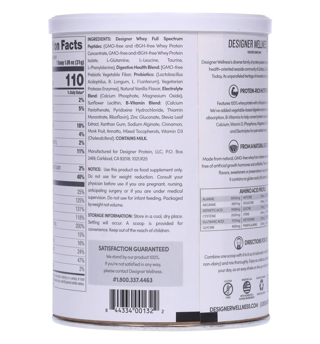 Designer Wellness Designer Whey 20g Protein Powder - French Vanilla ...