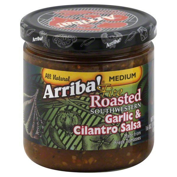 Arriba! Medium Fire Roasted Mexican Garlic & Cilantro Salsa - Shop ...